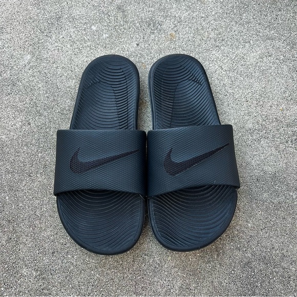 Nike | Shoes | Nike Kawa Slide Slides Flip Flop Sandals Swoosh Black ...